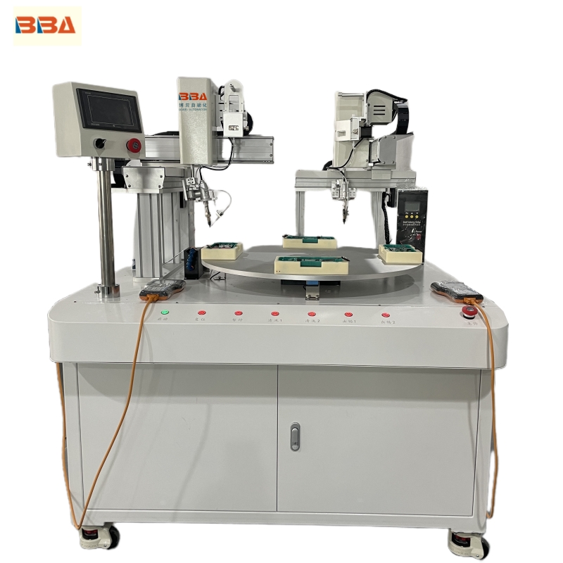 BBA Multi-Station Rotary Auto Soldering Machine Double Solder Head PLC ...