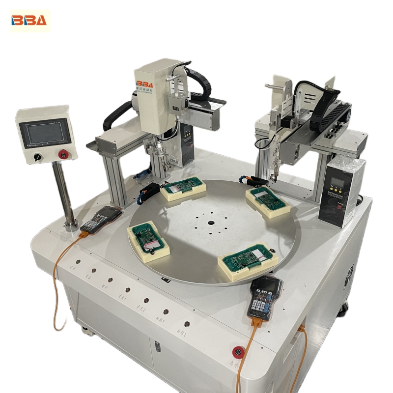 BBA Multi-Station Rotary Auto Soldering Machine Double Solder Head PLC ...